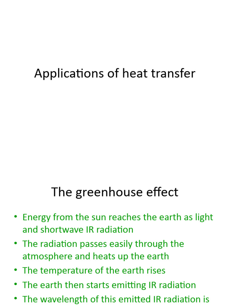 Applications of Heat Transfer | PDF | Science & Mathematics