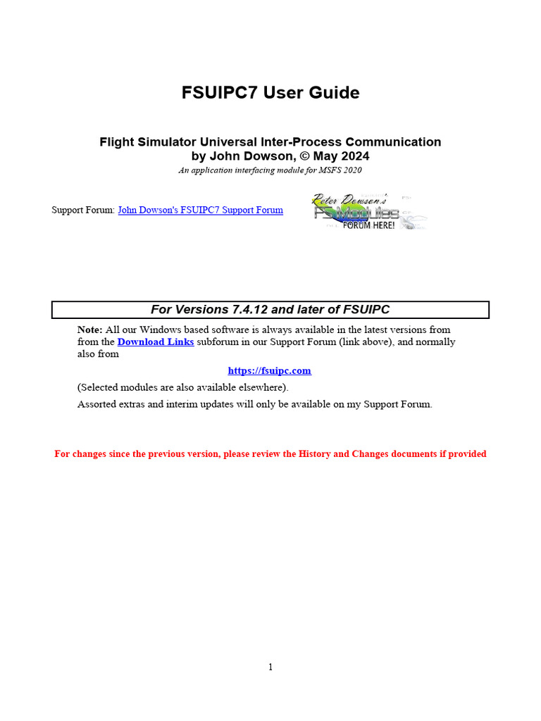 FSUIPC7 User Guide | PDF | Command Line Interface | Computer File