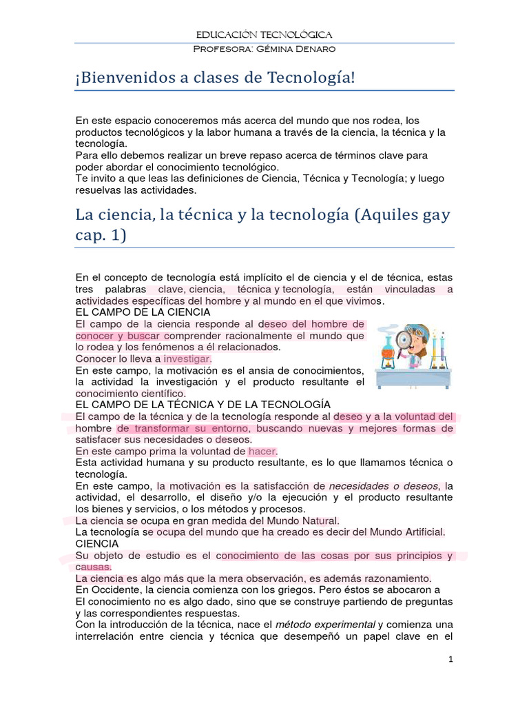 Clase1 de Tecnología | PDF | Science | Conocimiento