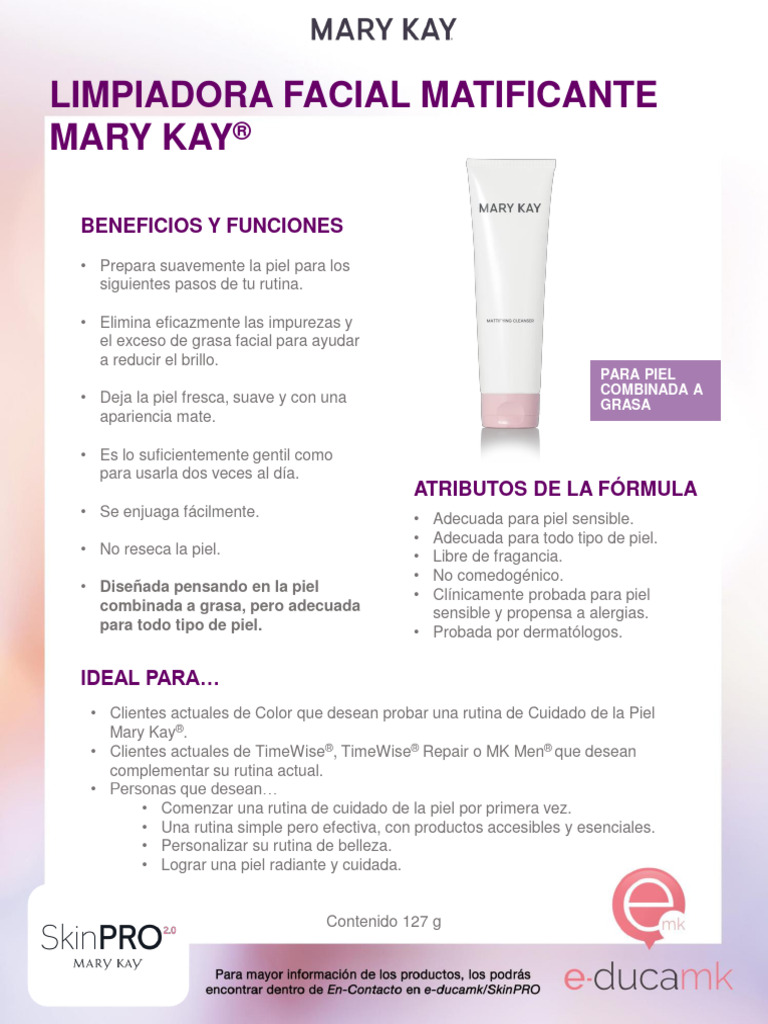 HR Limpiadora Facial Matificante Mary Kay | PDF