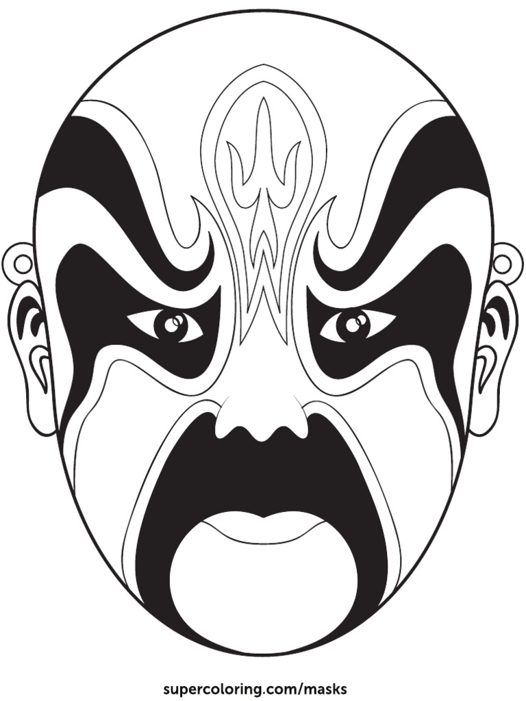 Chinese Opera Mask 3 Outline Paper Craft | PDF