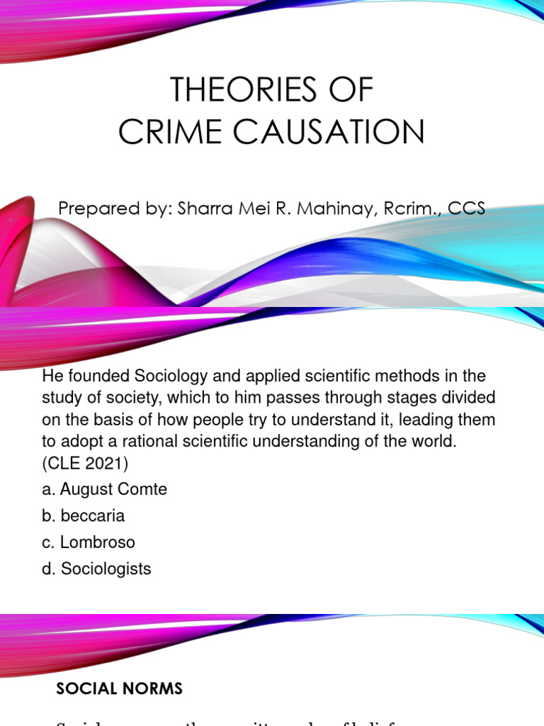 Crimso 2 Theories of Crime Causation 1 | PDF | Deviance (Sociology ...