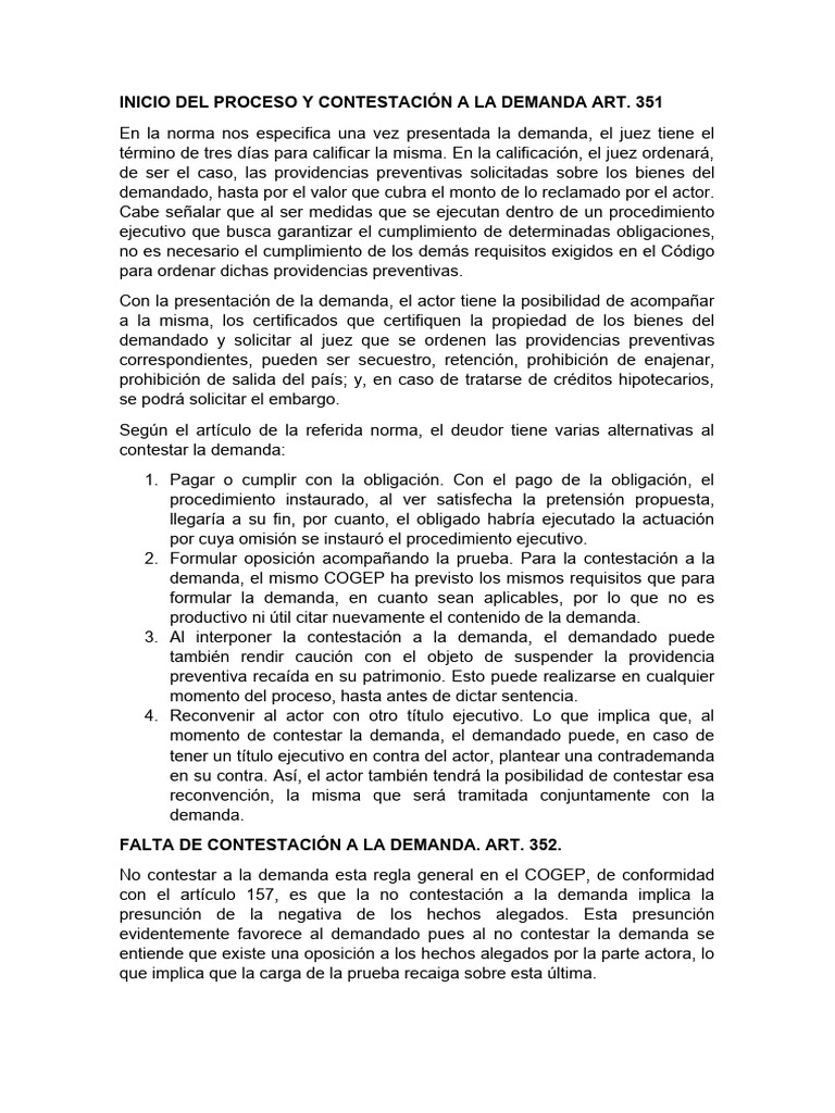 Art 351 y 352 | PDF | Demanda judicial | Justicia