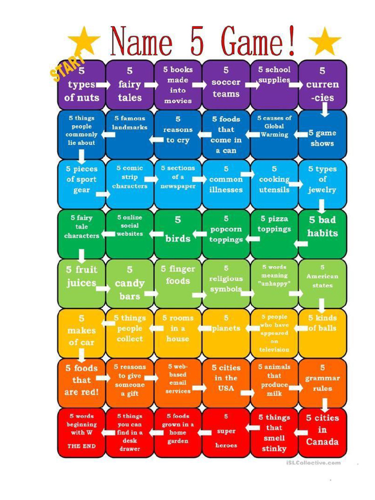 Name 5 Game | PDF