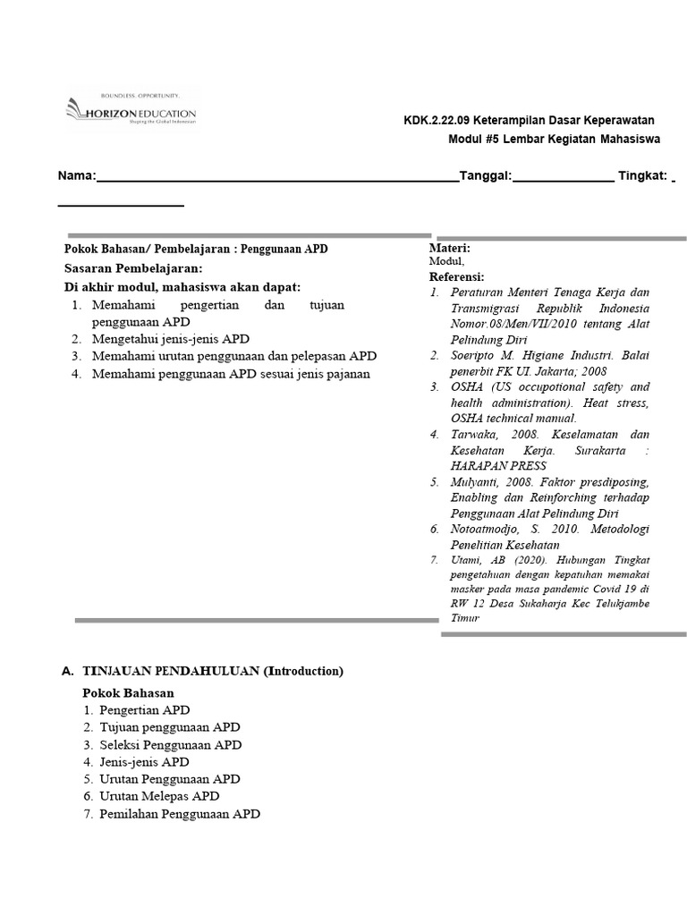Modul 8 Penggunaan APD (1) | PDF