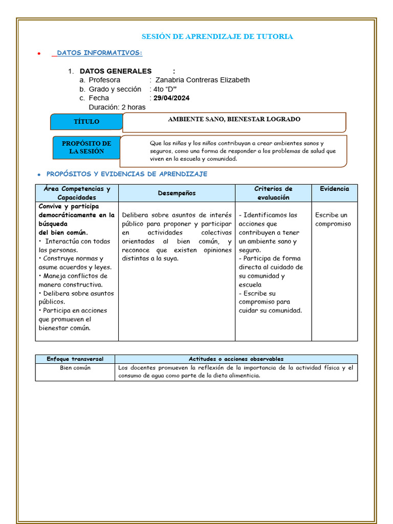 Tutoria Trazando Metas Sere Mejor | PDF | Evaluación | Aprendizaje