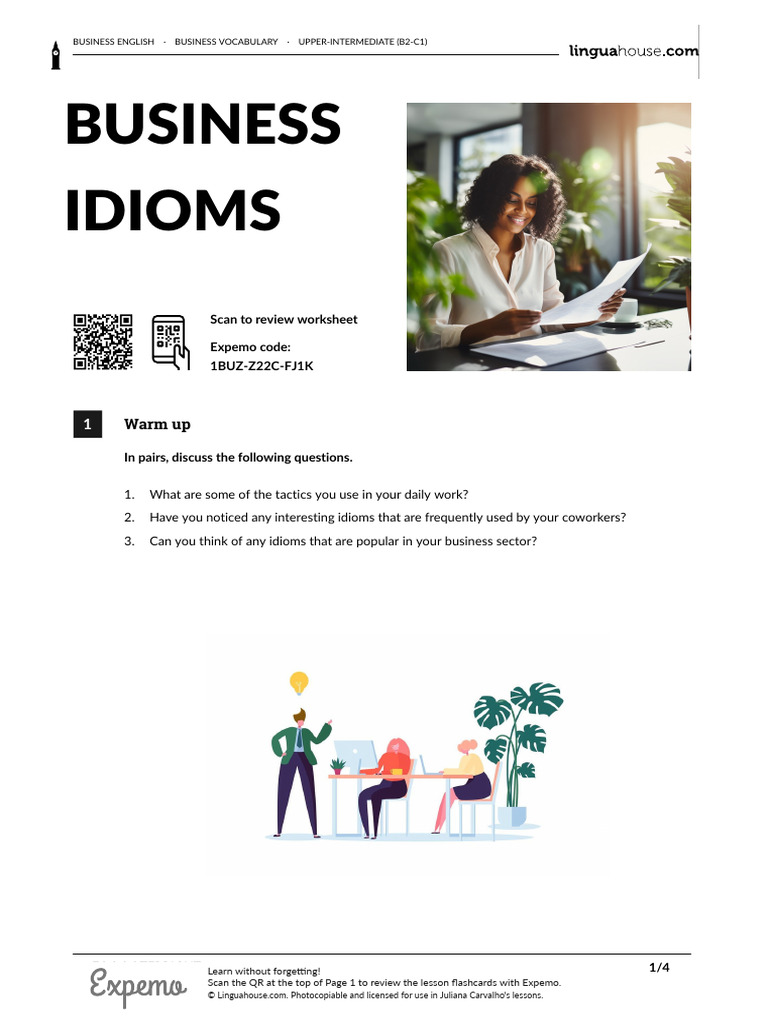 Business Idioms for Upper-Intermediate Learners | PDF