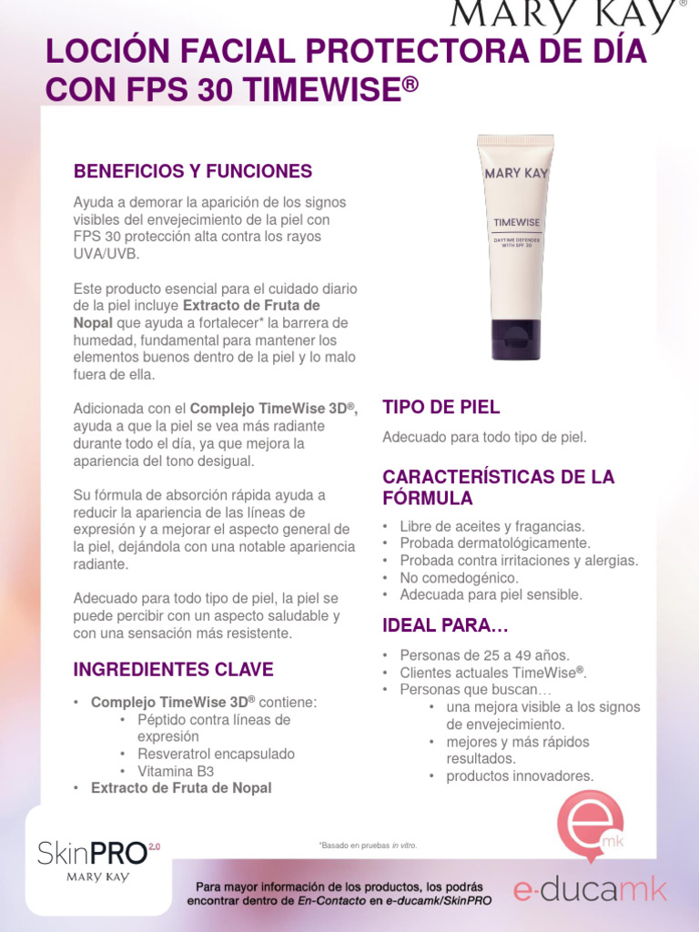 HR Locion Facial Protectora de Dia Con FPS 30 TimeWise | PDF | Antioxidante | Piel