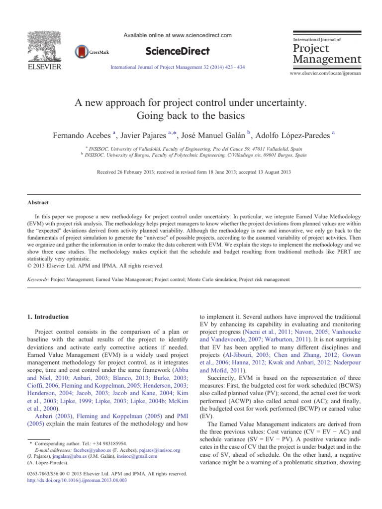 Project Management Paper | PDF | Statistical Theory