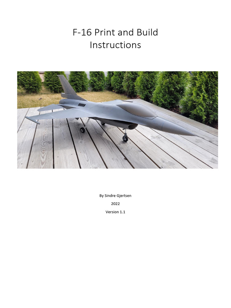 F-16 Model Print Instructions Guide | PDF | Empennage | Spar (Aeronautics)