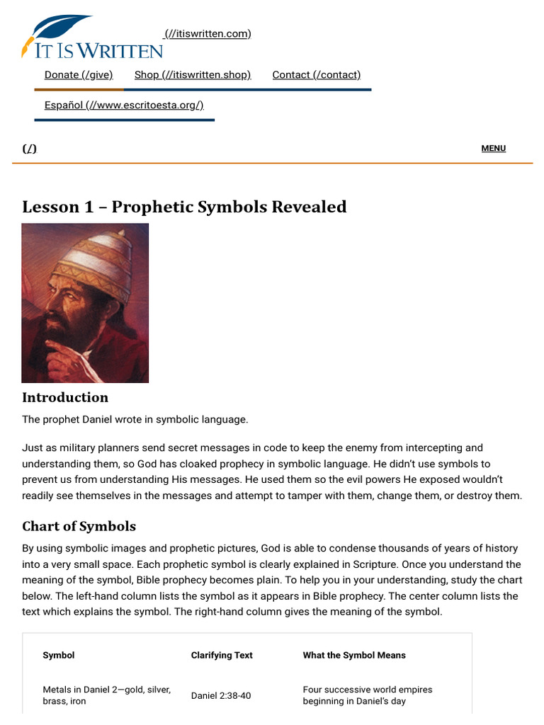 Unsealing Daniels Mysteries - Lesson 1 - Prophetic Symbols Revealed ...