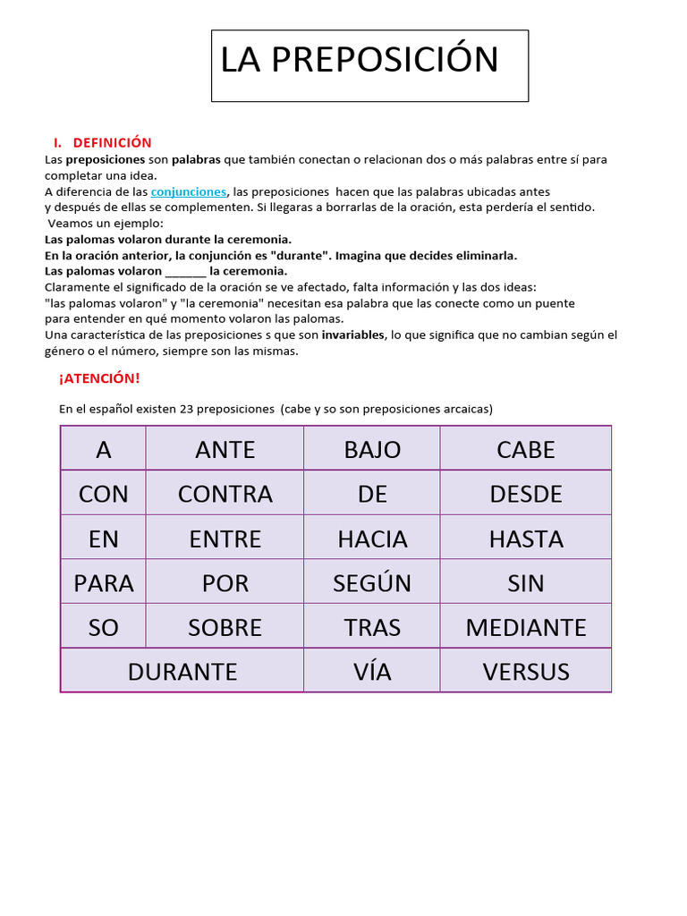 La-preposicion-para-Cuarto-Grado-de-Secundaria | Descargar gratis PDF ...
