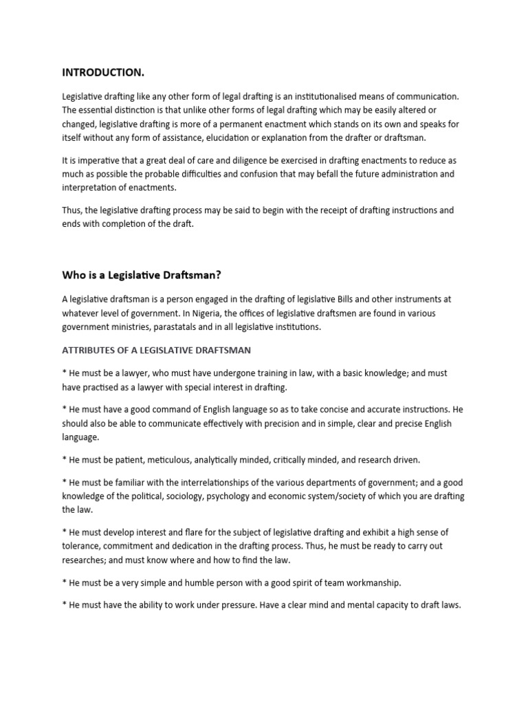 Legislative Drafting Process Guide Pdf Ex Post Facto Law Bill Law