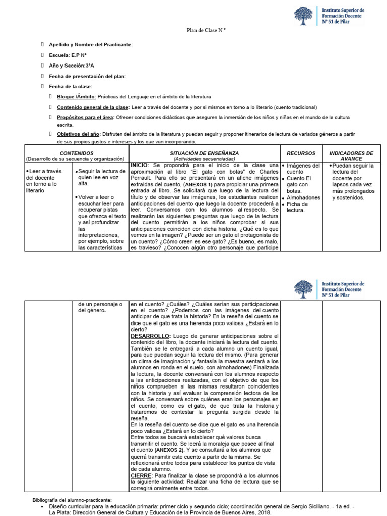 Plan de Clase 3ro PDL | PDF