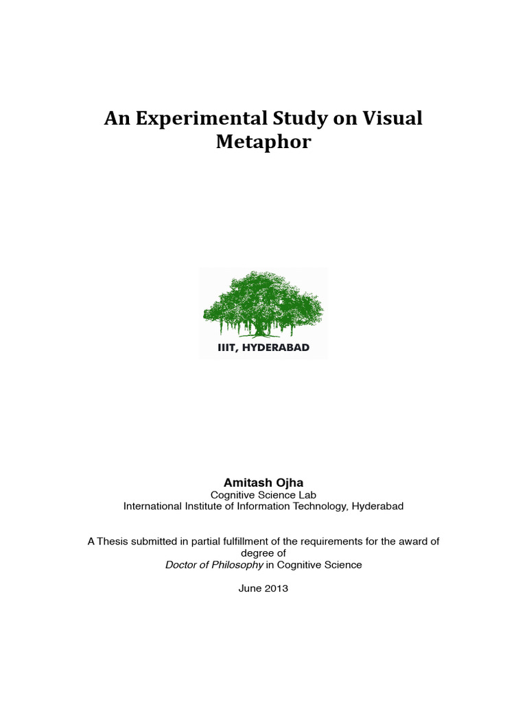 An Experimental Study On Visual Metaphor-Amitash | PDF | Metaphor | Perception