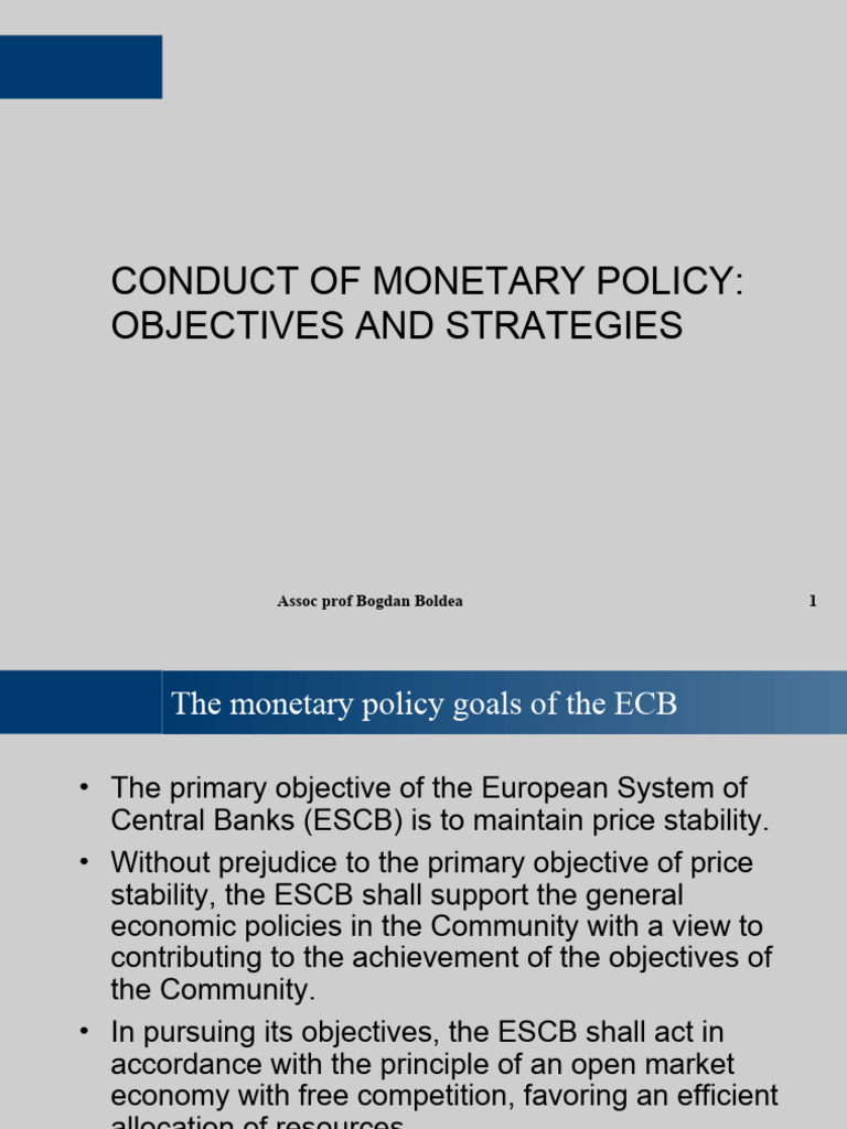 ECB Monetary Policy: Goals and Strategies | PDF | Monetary Policy ...