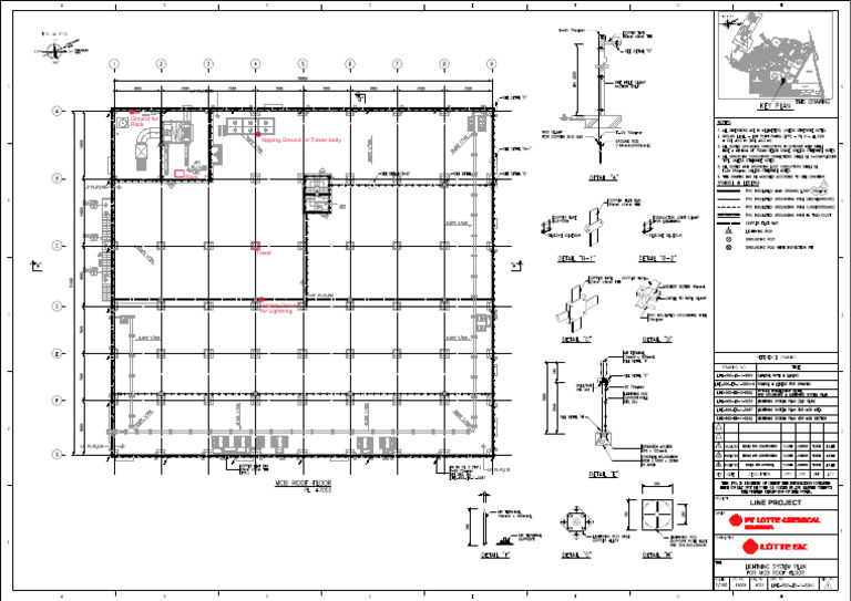 Line-800-Eb-1-5341_lightning System Plan for Mcb Roof Floor_rev.1 | PDF