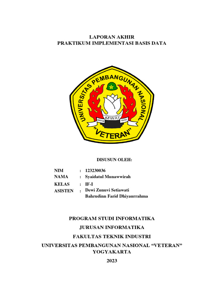 Laporan Praktikum Implementasi DB | PDF | Komputer | Teknologi & Rekayasa