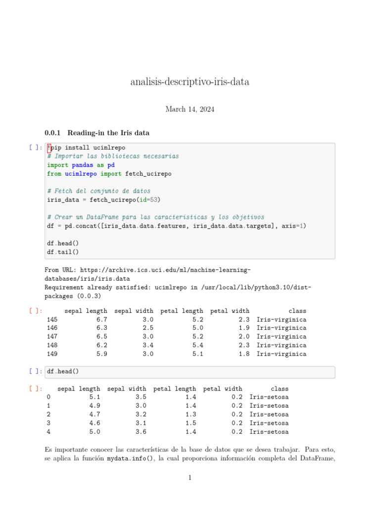 Analisis Descriptivo Iris Data | PDF | Histograma | Análisis de variación