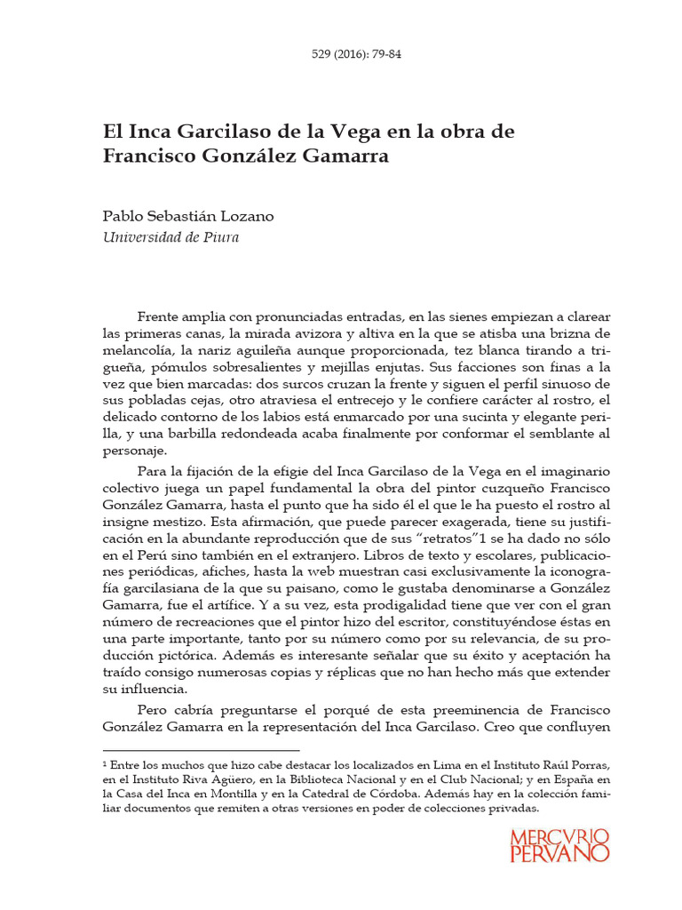 El Inca Garcilaso de La Vega en La Obra | PDF | Imperio Inca | Nación