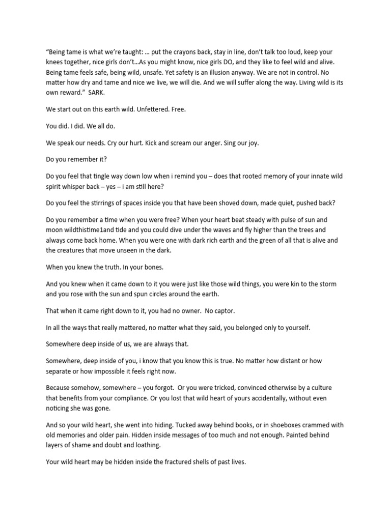 Being Tame Is What We PEACELOVEFREE | PDF | Poetry