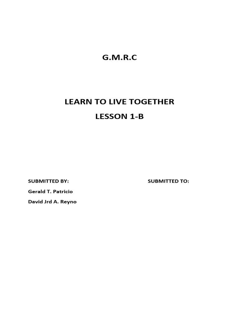 Gmrc 1 Pdf Learning Morality