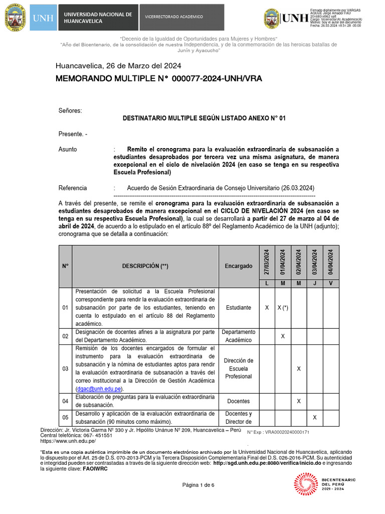 Memorando Multiple 000077 2024 Vra | PDF