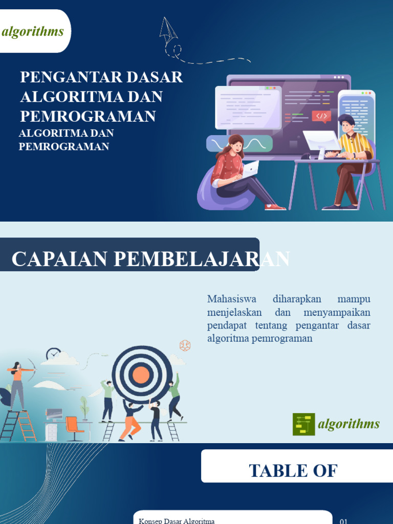 Bab 1 - Pengantar Dasar Algoritma Dan Pemrograman | PDF | Metode & Bahan Ajar | Teknologi & Rekayasa