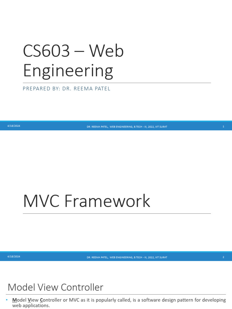 L8 MVC Framework | PDF | Model–View–Controller | Computer Programming