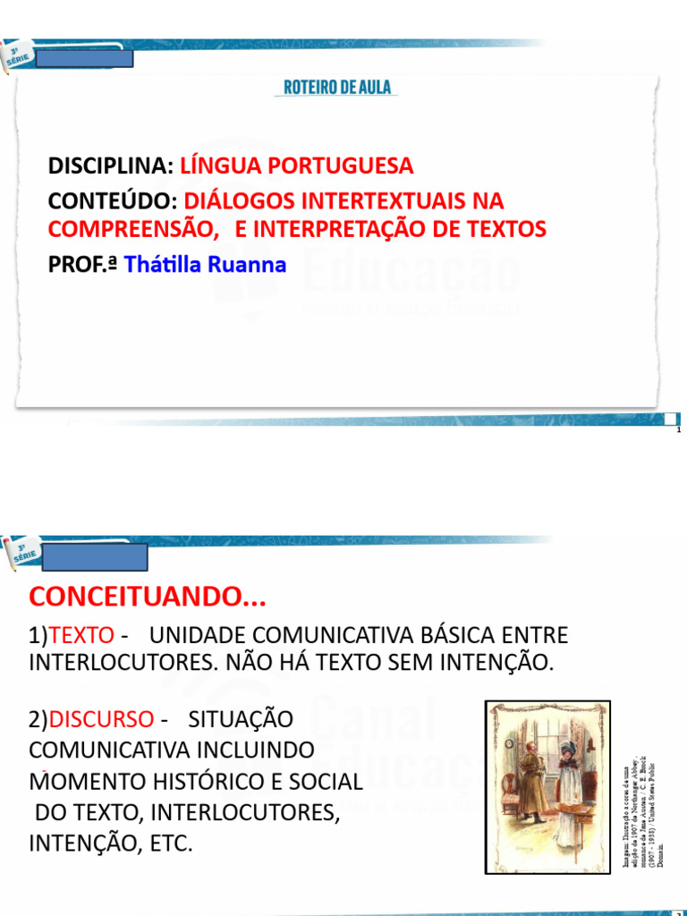 Aula Intertextualidade 2 | PDF | Discurso | Amor