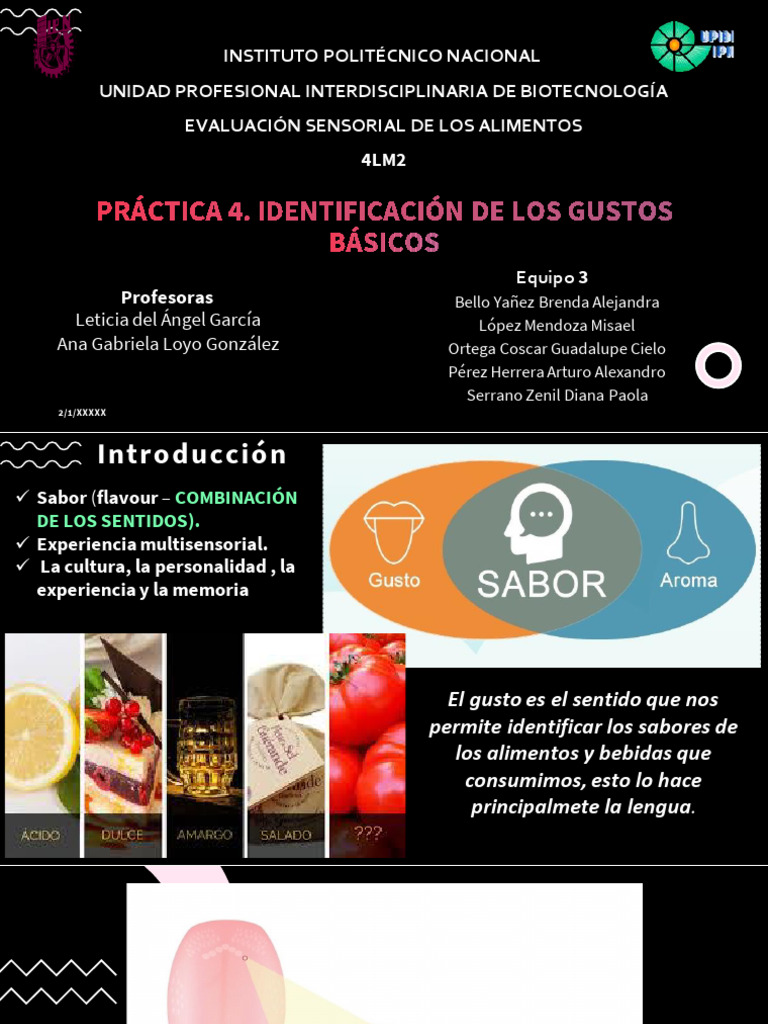 Práctica de Gustos Básicos | PDF | Concentración | Umami