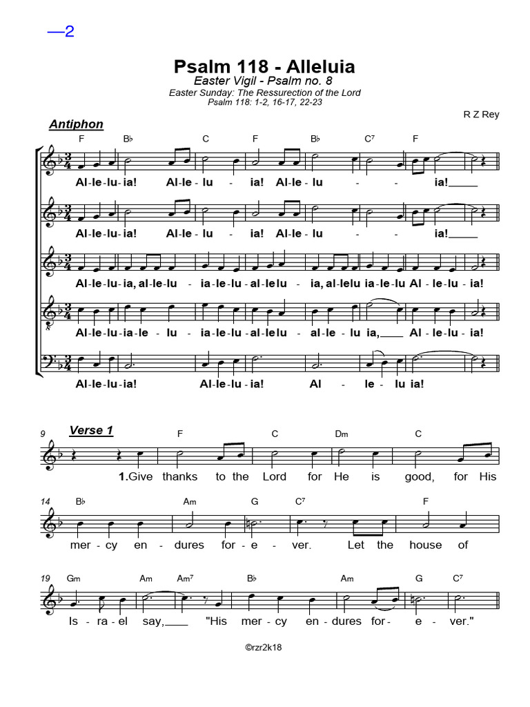 Easter Vigil Psalm 8 Psalm-118-Final | PDF | Eastertide | Liturgical Calendar