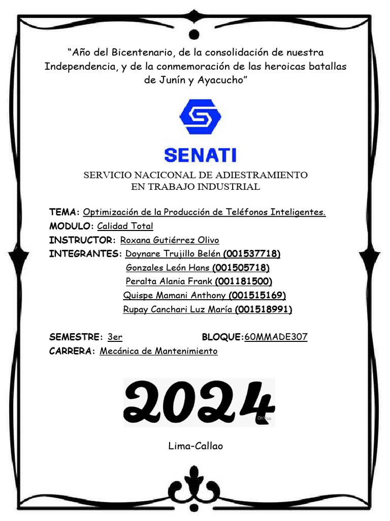 Calidad Total Entregable 01 | PDF | Calidad (comercial) | Iso 9000