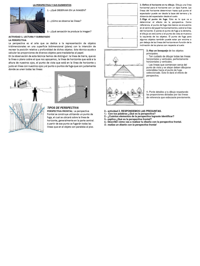 Elementos de la Perspectiva en Dibujo | PDF | Perspectiva (Gráfica ...