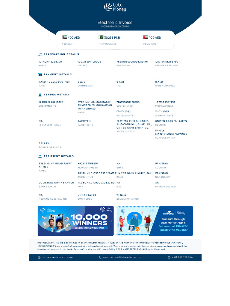 LuLu 12171241132687301715440897 | PDF | Banks | Receipt