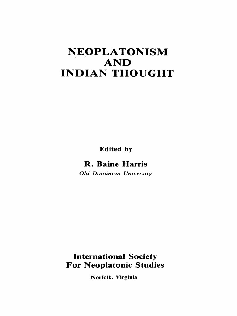 Neoplatonism and Indian Though | PDF | Neoplatonism | Platonism