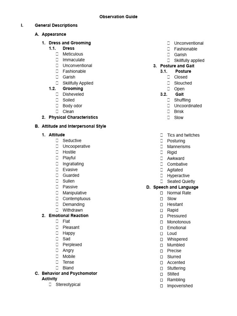 Checklist-Template | PDF | Cognitive Science | Causes Of Death
