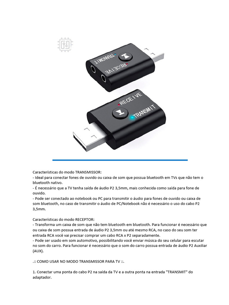 Adaptador Bluetooth | PDF | Bluetooth | USB