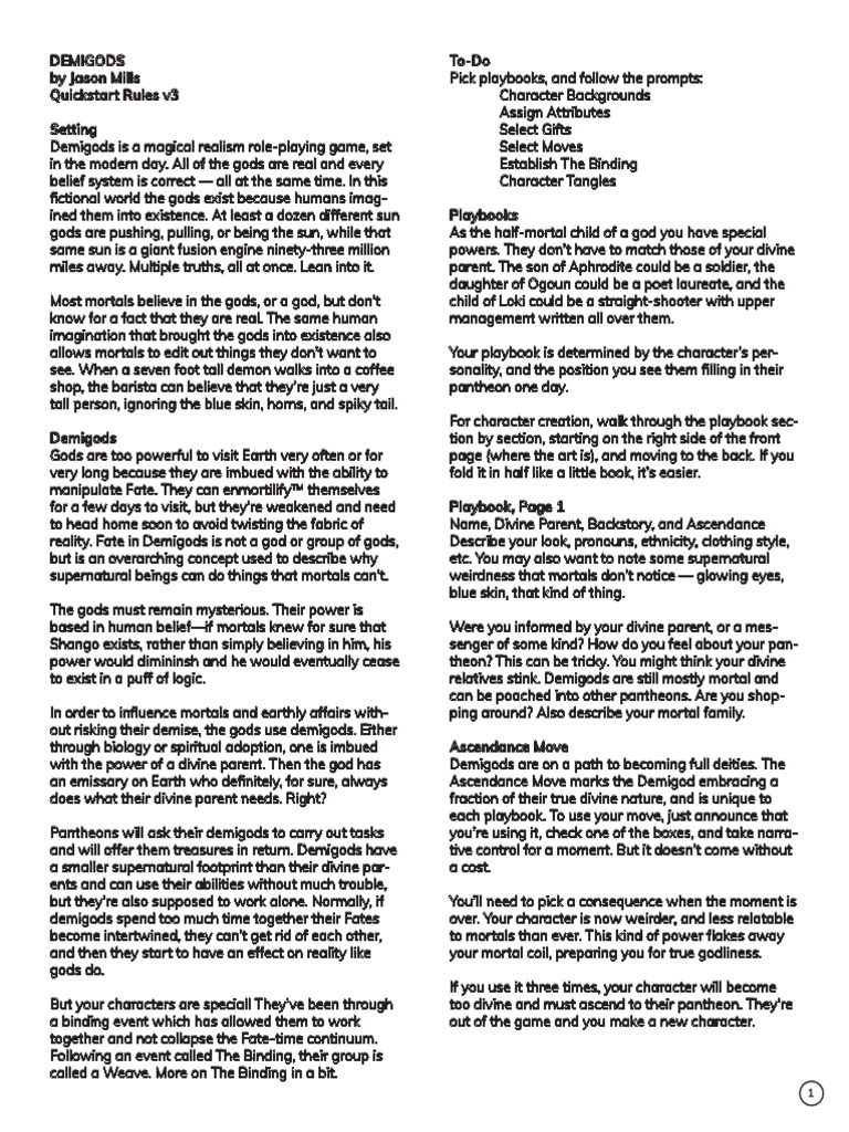 Demigods+Quickstart+v3 | PDF | Deities | Divinity