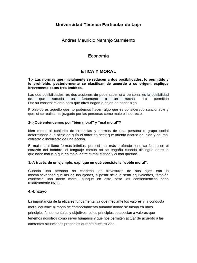 Etica y Moral | PDF | Moralidad | Mal
