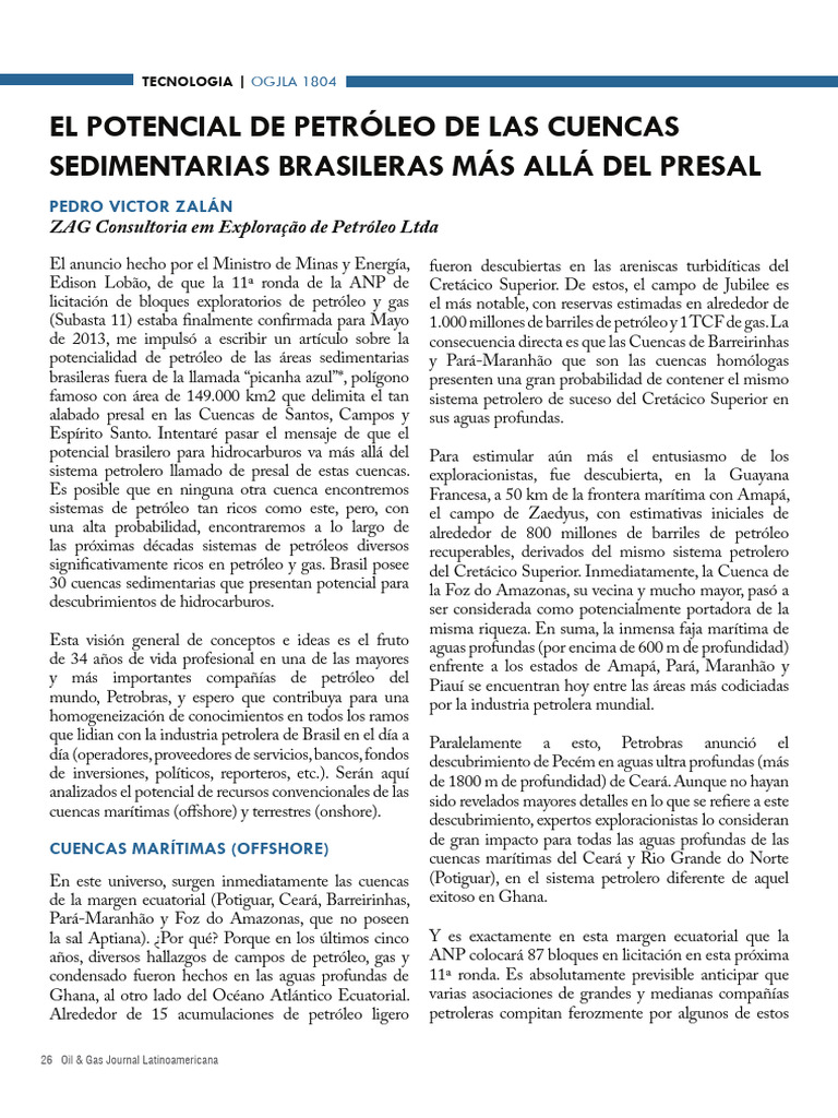 Potencial Petrolero de Brasil Más Allá del Presal | PDF | Petróleo | Brasil