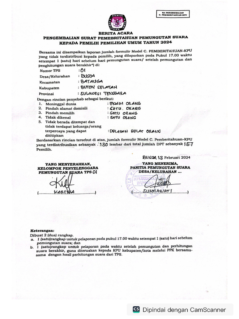 Berita Acara Pengembalian C. Pemberitahu | PDF Berita Acara Pengembalian C. Pemberitahu | PDF