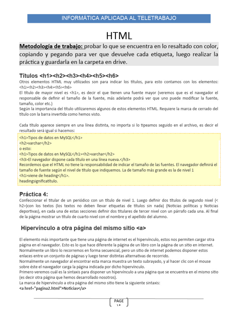 HTML Act 2 1 | PDF | Hipervínculo | HTML