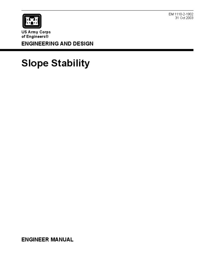 USACE Slope Stability Guidance Manual | PDF
