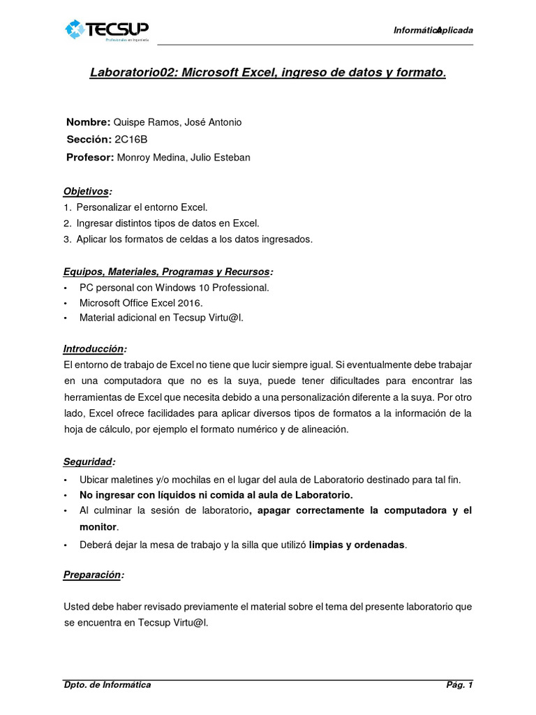 L0 Microsoft Excel | PDF | Microsoft Excel | Laboratorios L0 Microsoft Excel | PDF | Microsoft Excel | Laboratorios