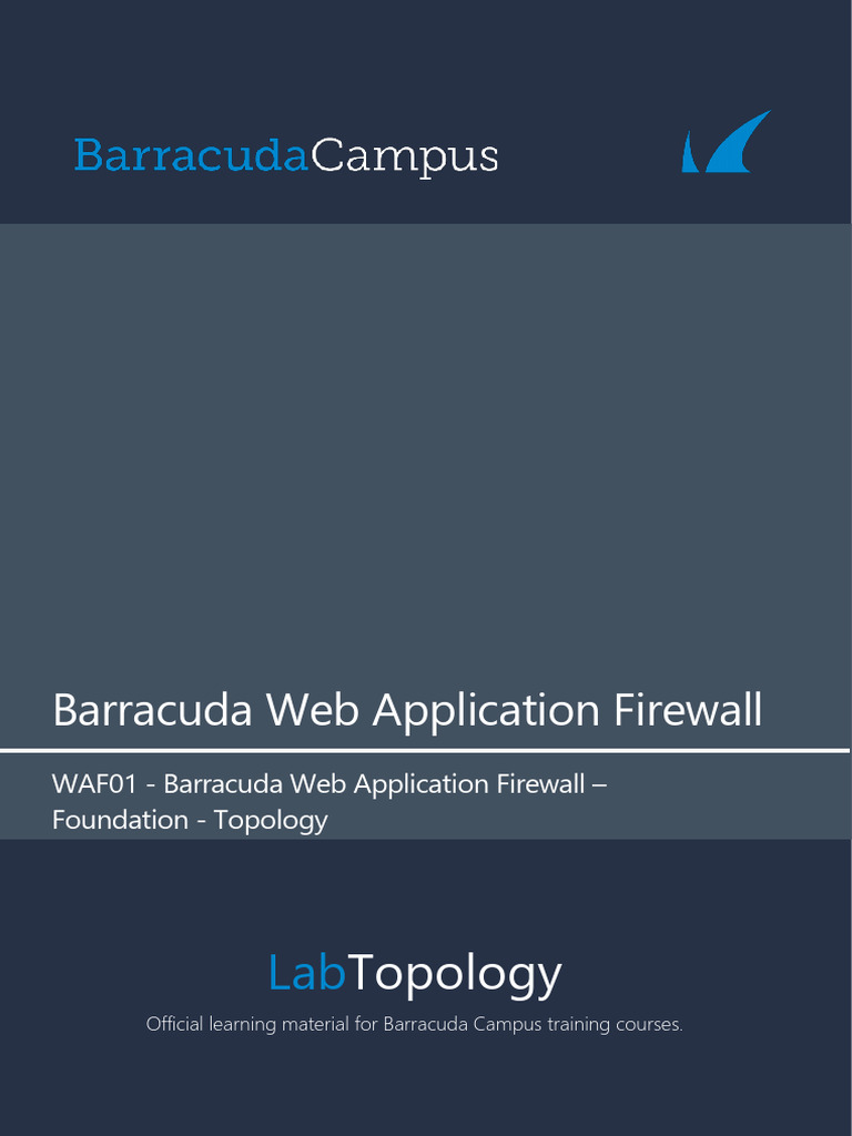 Waf01 Barracuda Web Application Firewall Foundation Topology Pdf Firewall Computing