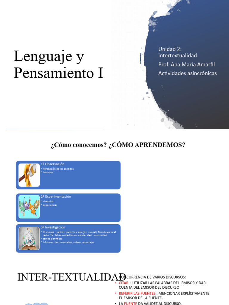 L P 1 EJERCICIOS 1er Intertextualidad AMA | PDF | Ciencias sociales