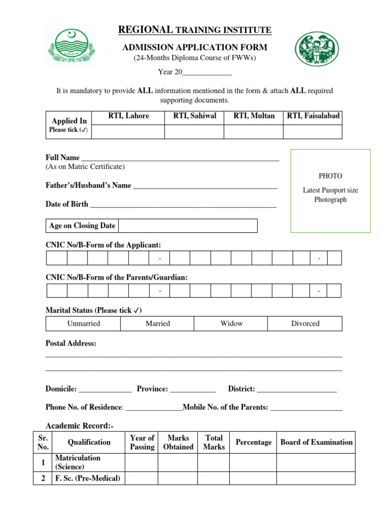 admission form | PDF | Government And Personhood