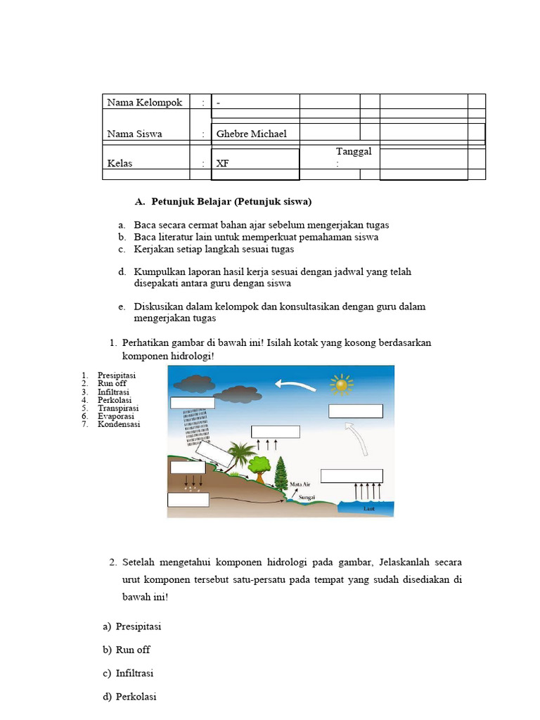 LK Hidrosfer Siklus Hidrologi | PDF | Sains & Matematika