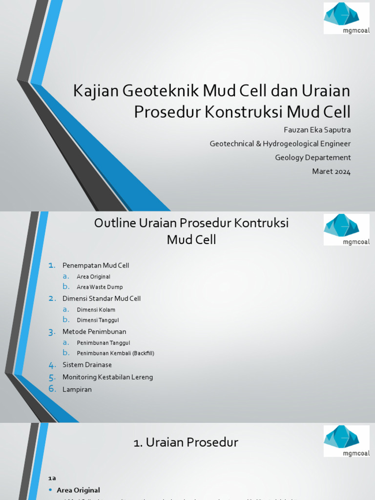 Kajian Geoteknik Mud Cell Dan Uraian Prosedur Konstruksi | PDF